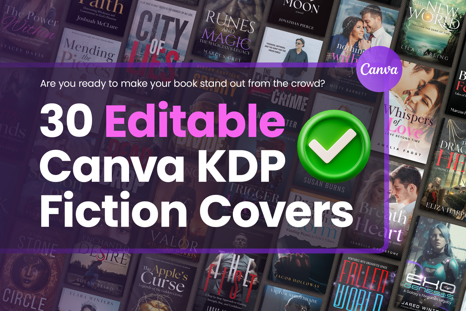 30 Editable Canva Book Cover Template Pack: Create Professional Covers ...